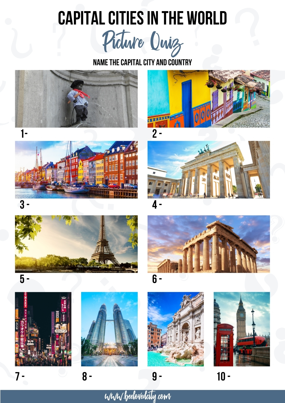 The BEST Capital Cities of the World Quiz: 70 Trivia Q&A - BeeLoved City